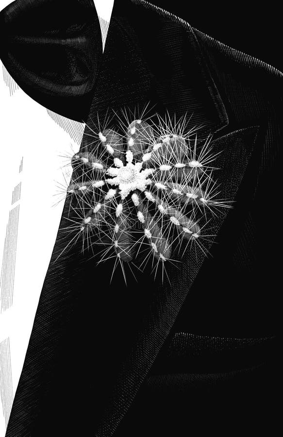 The Man is Prickly Like a Cactus. Concept Stock Illustration ...