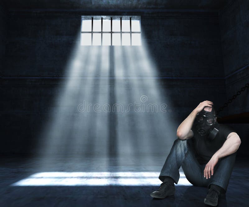 Man in prison stock image. Image of jail, light, inside - 20007921