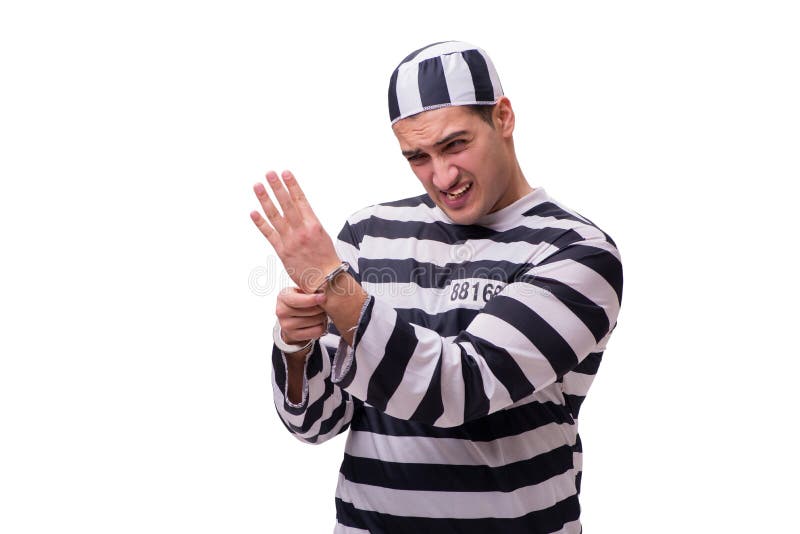 The Man Prisoner Isolated on White Background Stock Image - Image of ...