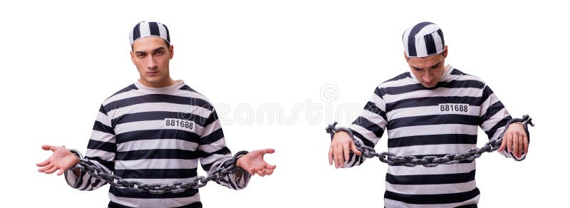 The Man Prisoner Isolated on White Background Stock Image - Image of ...