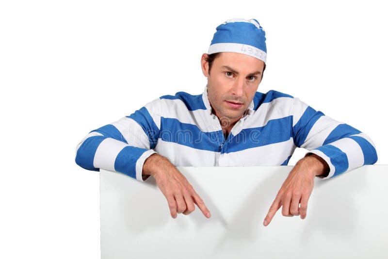 Man in a prisoner outfit stock image. Image of landscape - 23697489