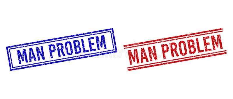 Distress Textured MAN PROBLEM Stamps with Double Lines Stock Vector ...