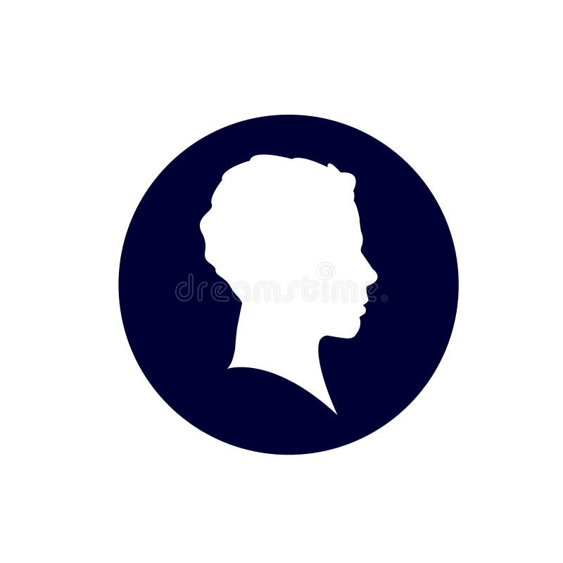 Man Profil Silhouette. Vector Illustration. Man Icon in Round Stock ...