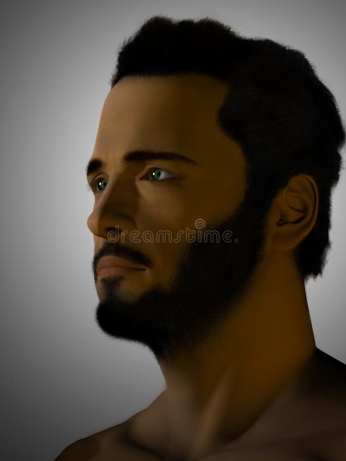 Man in Profile stock illustration. Illustration of perceptive - 7411629