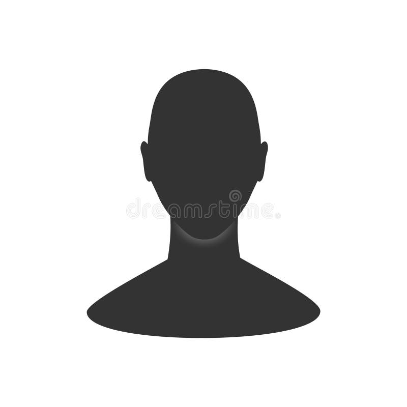 Man Profile Avatar Silhouette. Front View of an Anonymous Male Person ...