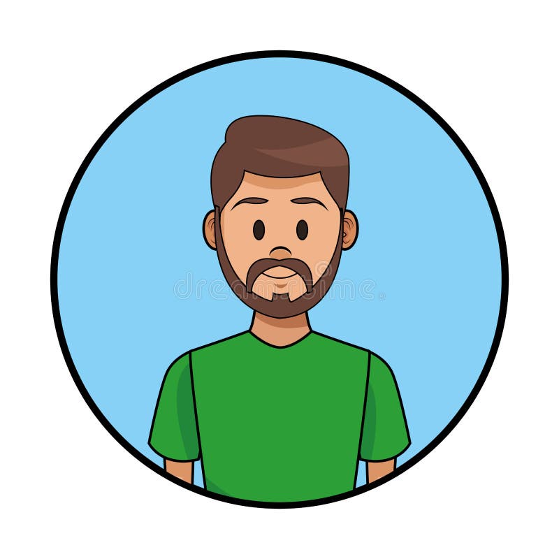 Man profile cartoon stock vector. Illustration of beard - 135443423