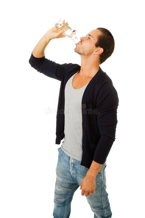 Man Drinking Water stock image. Image of outside, auqa - 209855