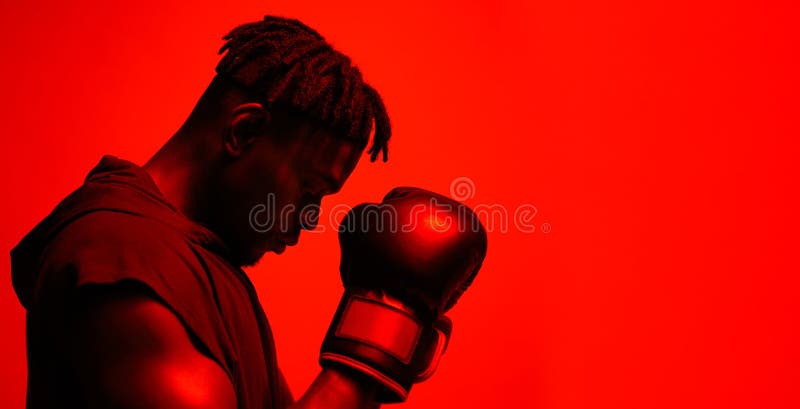 Man, Profile and Gloves in Studio for Boxing or Training for Mma ...