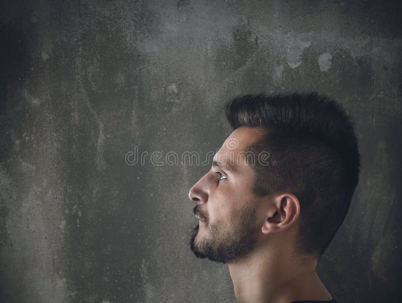 Head and Shoulder Profile Portrait of Handsome Man on Beach. Editorial ...