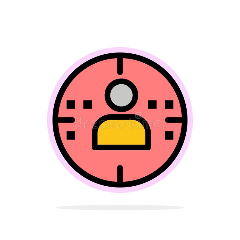 Man, Profile, Marketing Abstract Circle Background Flat Color Icon ...