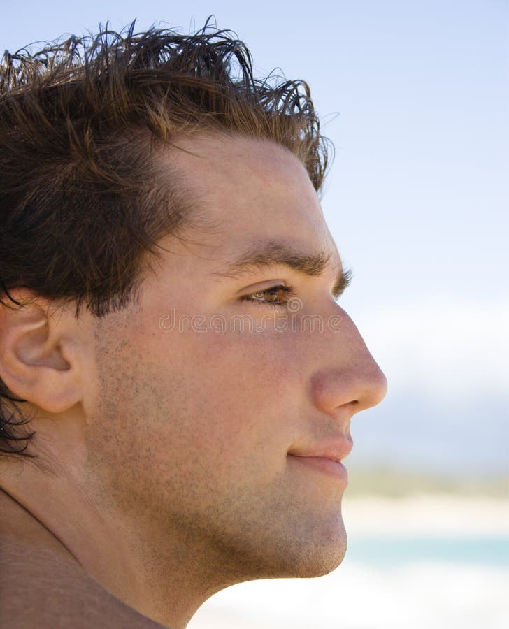 Man profile portrait. stock image. Image of coast, profile - 3612991