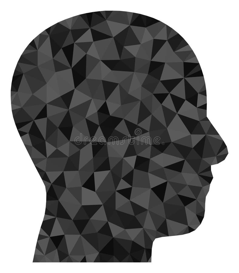 Man Profile Triangle Lowpoly Flat Icon Stock Vector - Illustration of ...
