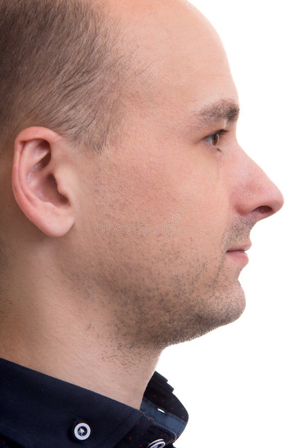 Profile View of Man with Eyeglasses Stock Image - Image of view, white ...