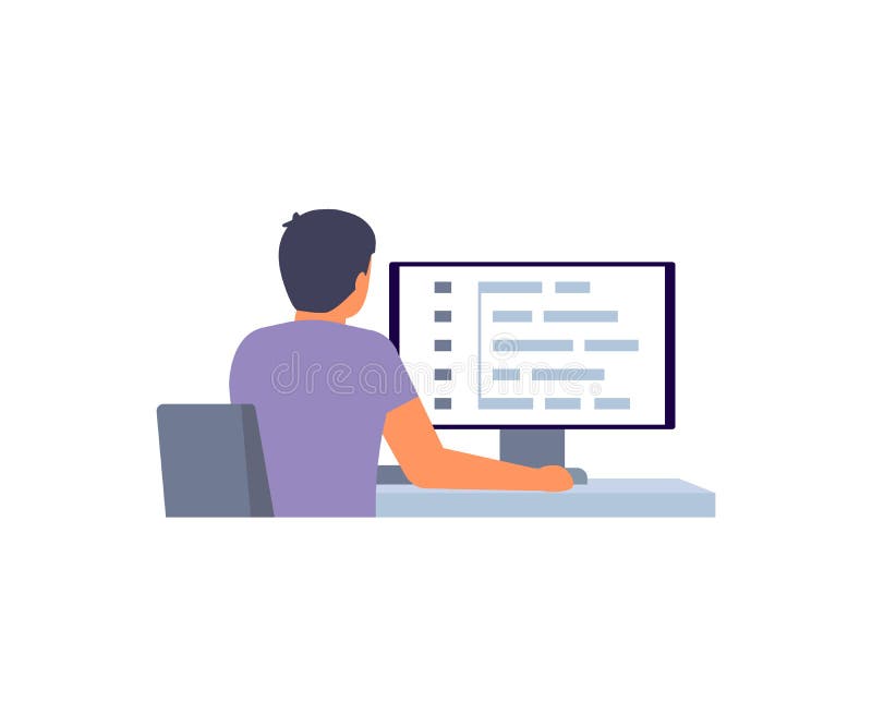 Man Programmer, Software Developer Working on Web Development on ... Man Programmer, Software Developer Working on Web Development on ...