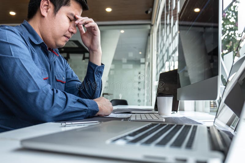 Man Programmer Stressed and Headache Project in Software Development ...