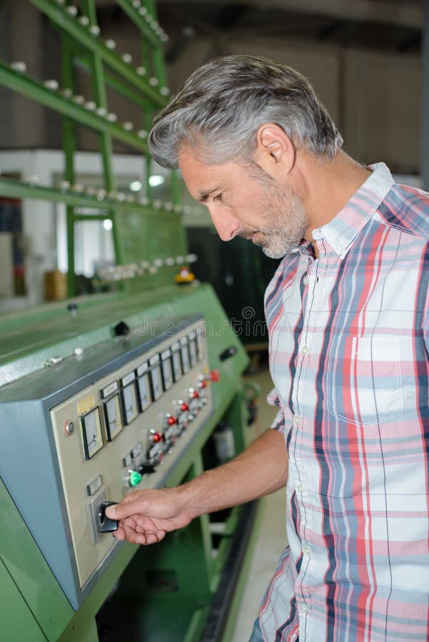 Man programming machine stock photo. Image of inspector - 158695174