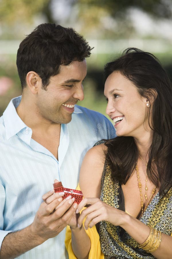 Man Proposing To a Woman in the Autumn Park Stock Image - Image of ...