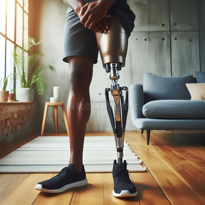 Man with prosthetic leg stock photo. Image of confidence - 319036194