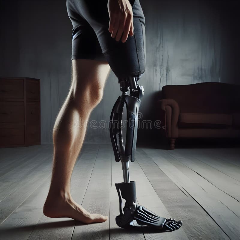 Man with prosthetic leg stock image. Image of progress - 319036195