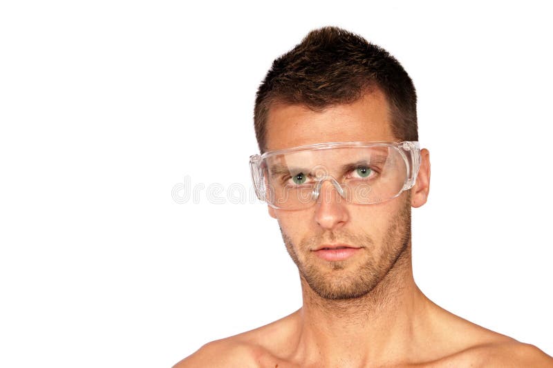 Man with Protective Goggles Stock Photo - Image of constructor, glass ...