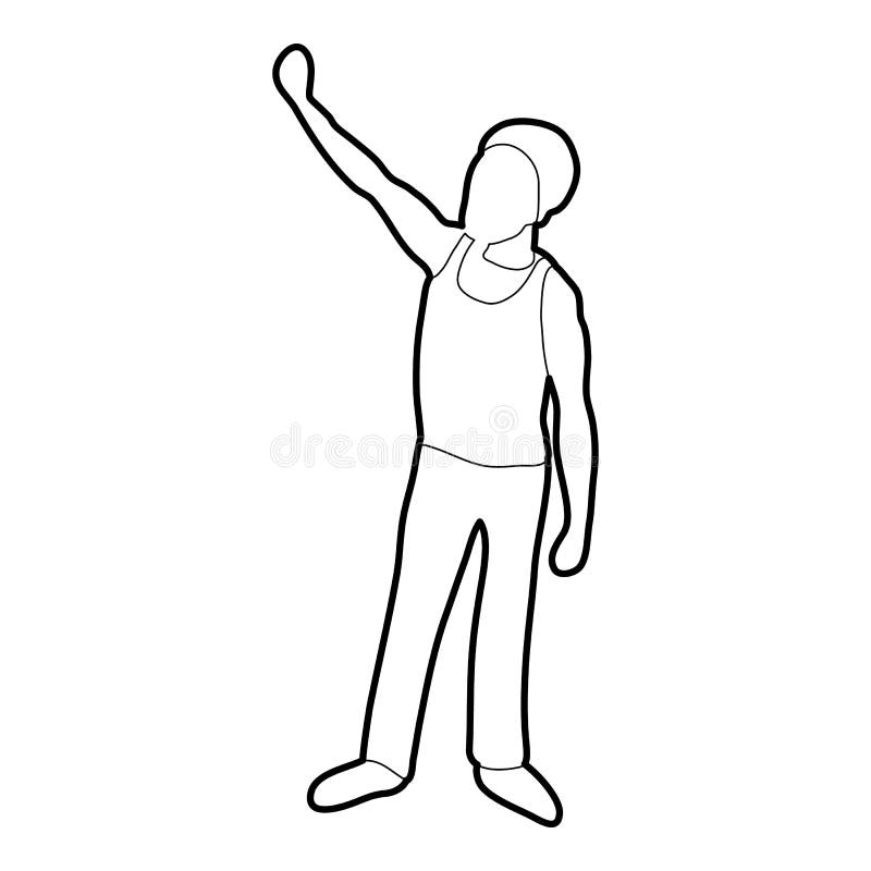 Man Protest on the Street Icon Outline Stock Vector - Illustration of ...