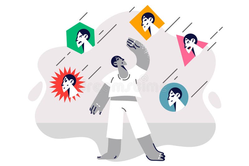 Man with Psychological Disorder Causing Changes in Mood Stands among ...