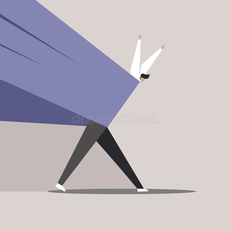 Illustration of a Person Trying Go Forward while a Cloth Pulling Him ...