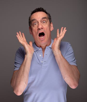 Man Pulling Face Screaming in Shock Stock Photo - Image of screaming ...