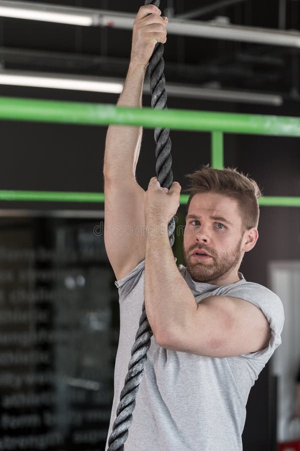 Man pulling-up on rope stock image. Image of people, hard - 54278595