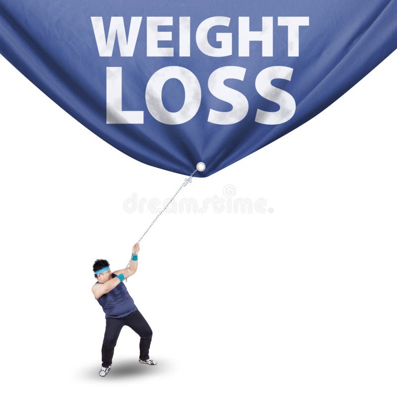 Man Pulling Weight Loss Banner Stock Illustration - Illustration of ...