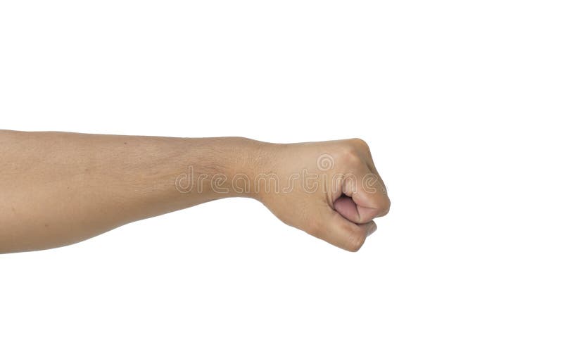 Man Punch Hand Isolated White Background Stock Photo - Image of finger ...