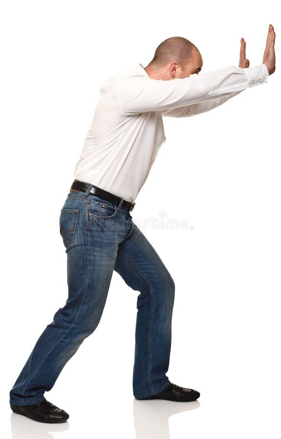 Man push pose stock image. Image of white, push, success - 17002187