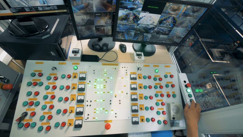 A Man Pushes Buttons on a Dashboard, Close Up. Stock Video - Video of ...