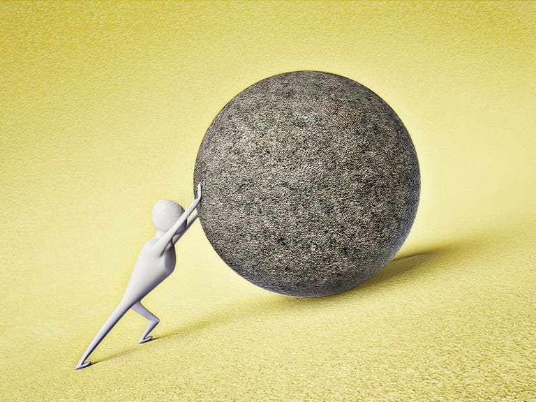 Man Pushing Rock Stock Illustrations – 570 Man Pushing Rock Stock ...