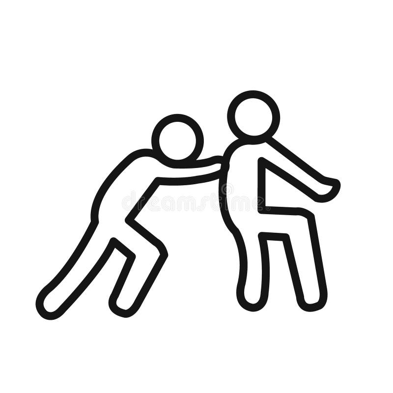 Man Pushing Another Person Icon Linear Graphics Set Vector Stock Vector ...