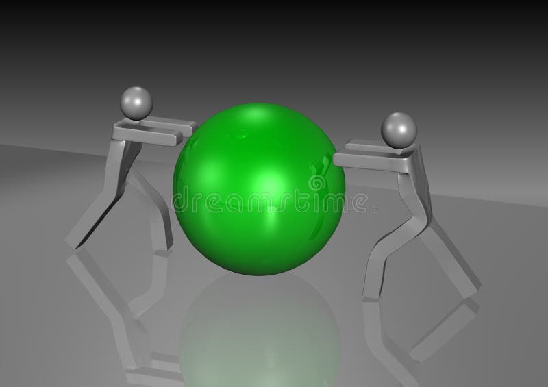 Man pushing a big ball stock illustration. Illustration of print - 18626457