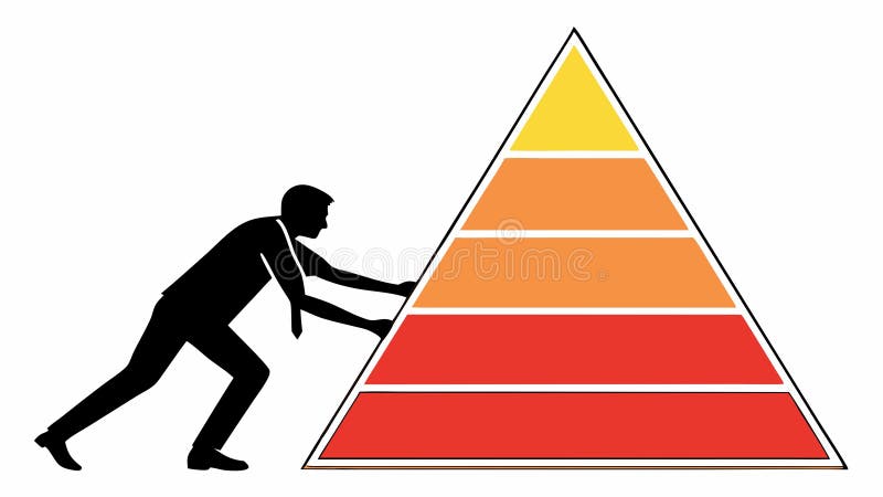 Man Pushing Blocks To Build Pyramid, Vector Design Generative AI Stock ...