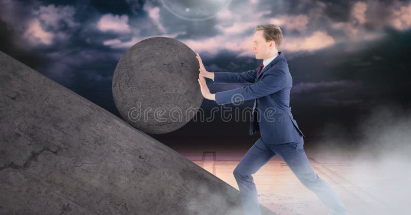 856 Man Pushing Rock Stock Photos - Free & Royalty-Free Stock Photos ...