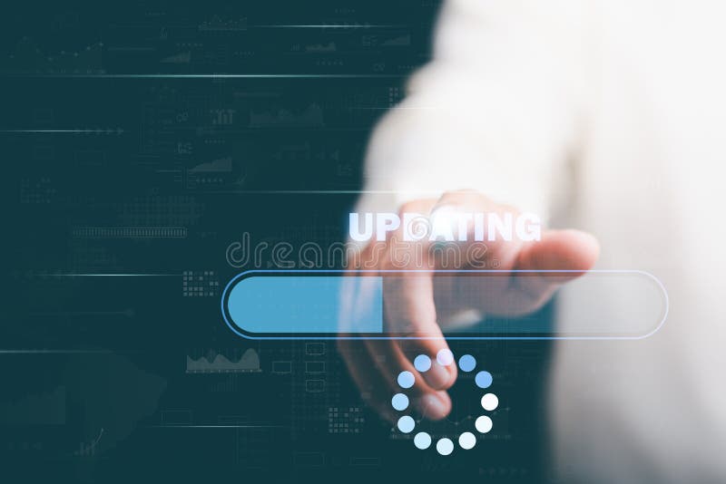 Man Pushing Software Update Button Stock Photos - Free & Royalty-Free ...