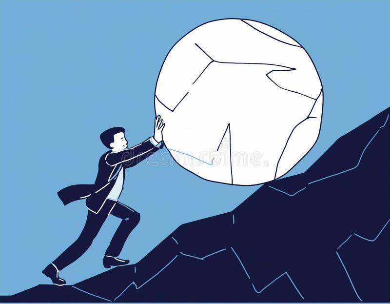 Man Pushing Stone Stock Illustrations – 469 Man Pushing Stone Stock ...