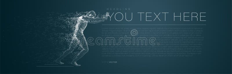 Man Pushing Text Block Vector Illustration. Buisness Concept. Low Poly ...