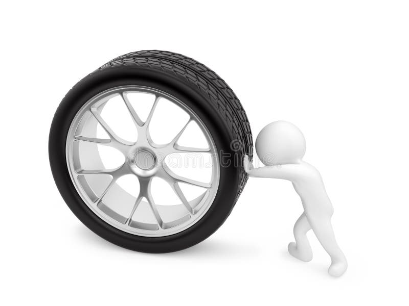 Man pushing a wheel stock illustration. Illustration of racing - 31260716