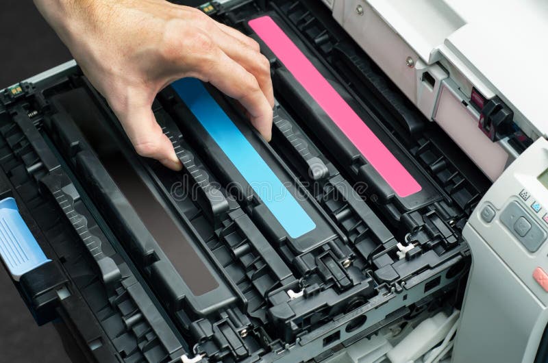 Hands Repairing Toner Cartridge Stock Image - Image of laser, computer ...
