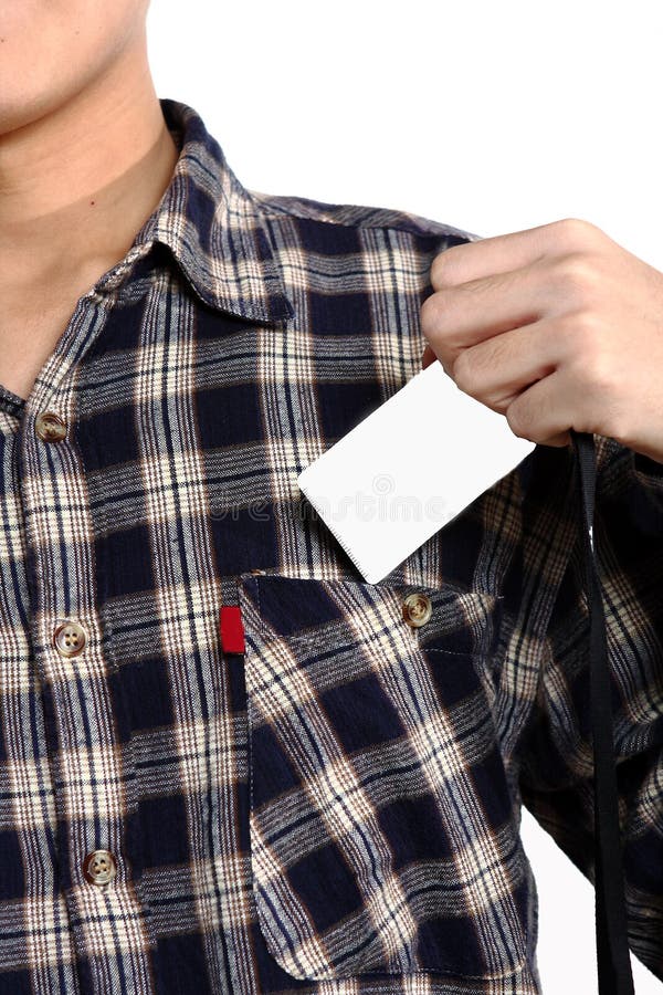 Man Putting a Blank Card into His Pocket Stock Photo - Image of ...