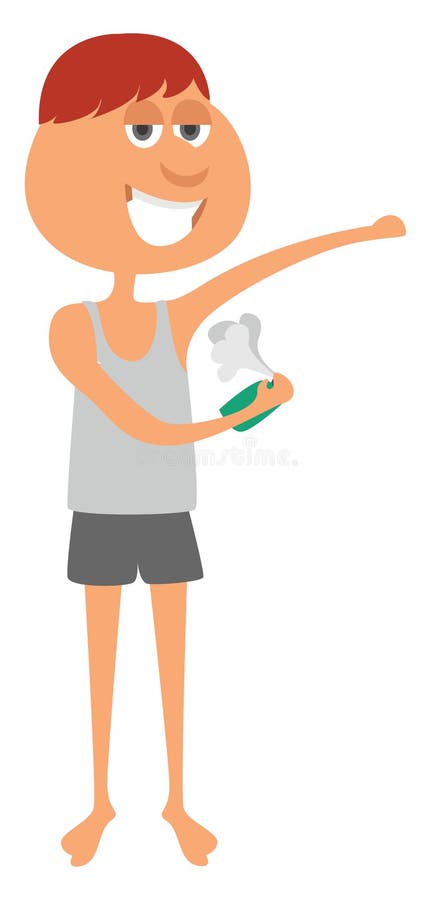 Man Putting on Deodorant stock vector. Illustration of black - 38027389