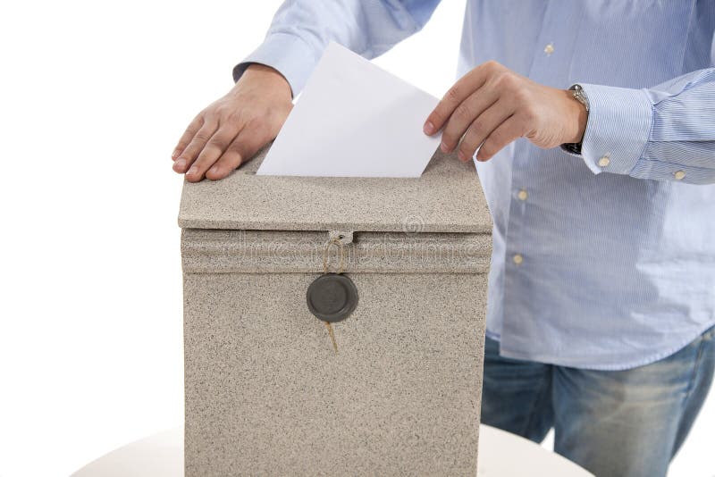 Man Putting Letter in Mailbox Stock Image - Image of package, news ...