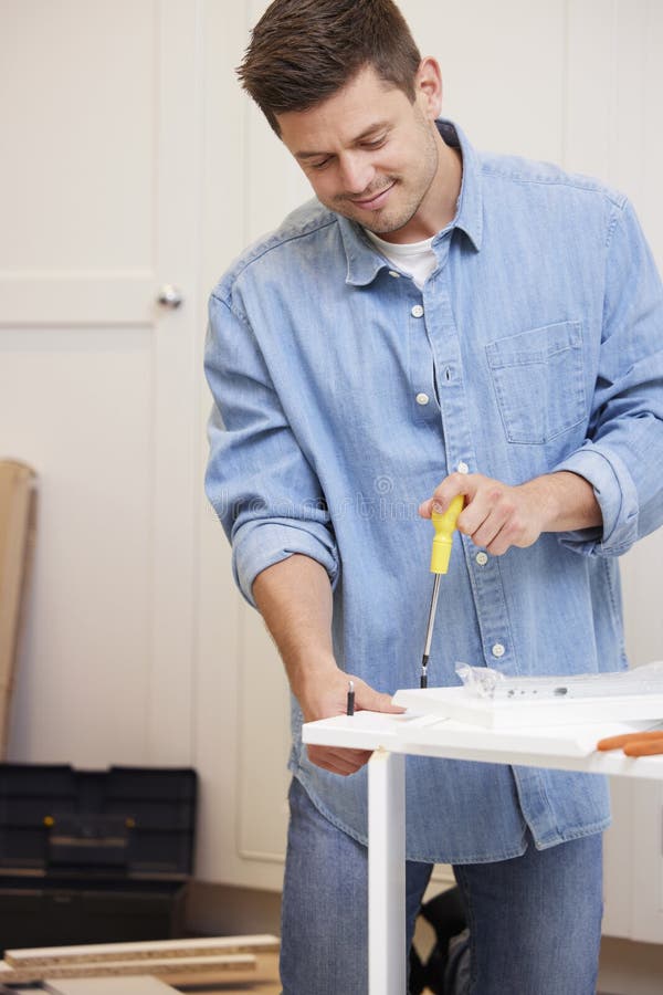 Boy Putting Together His Assembling Toys Stock Photo - Image of ...