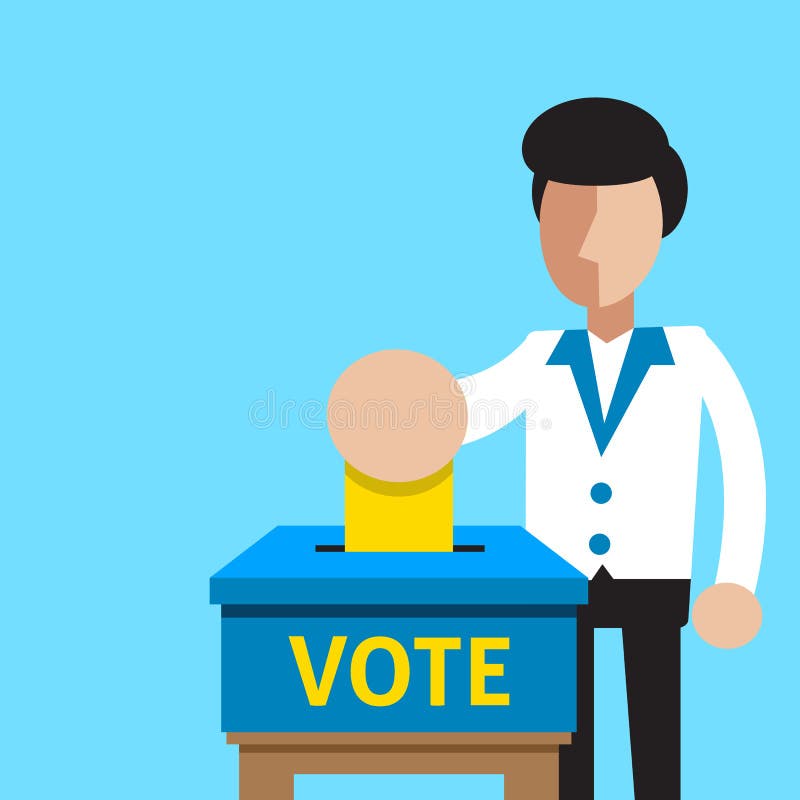 A Man Putting Voting Paper in the Ballot Box Stock Vector ...