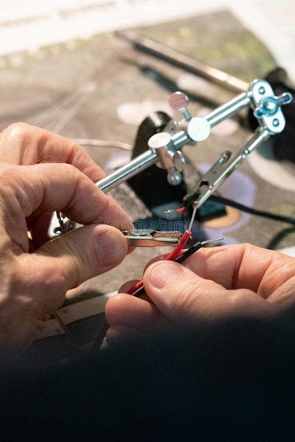 A Man Putting Wires Together Stock Photo - Image of handyman ...