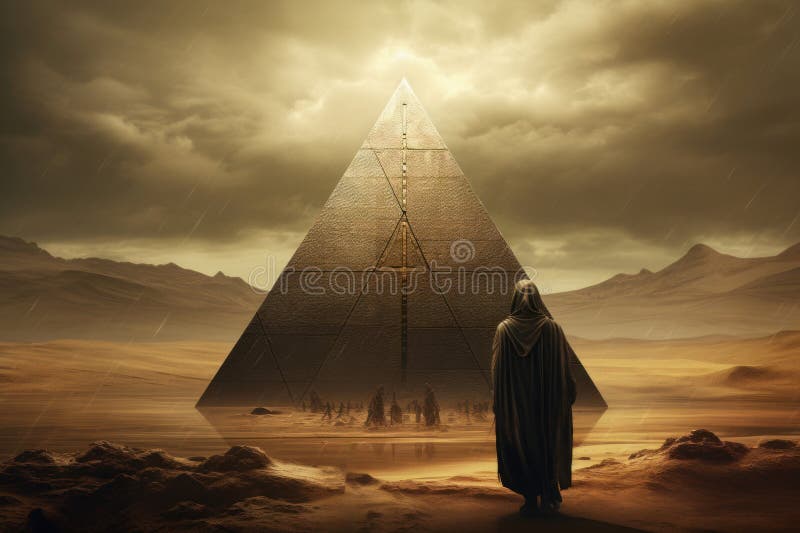 Man Pyramid View. Generate Ai Stock Photo - Image of hands, generated ...